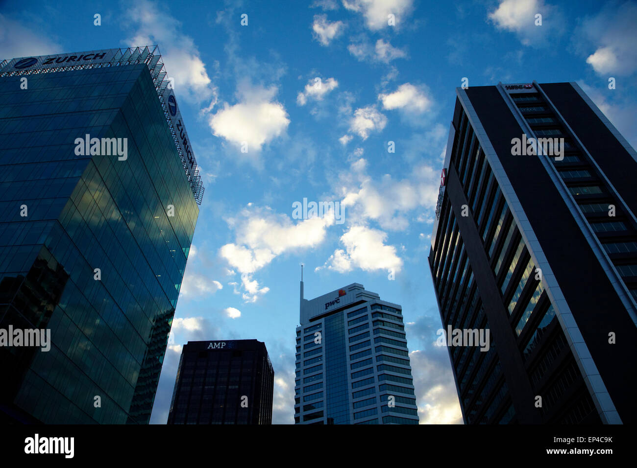 High-rise office buildings, Auckland CBD, North Island, New Zealand ...