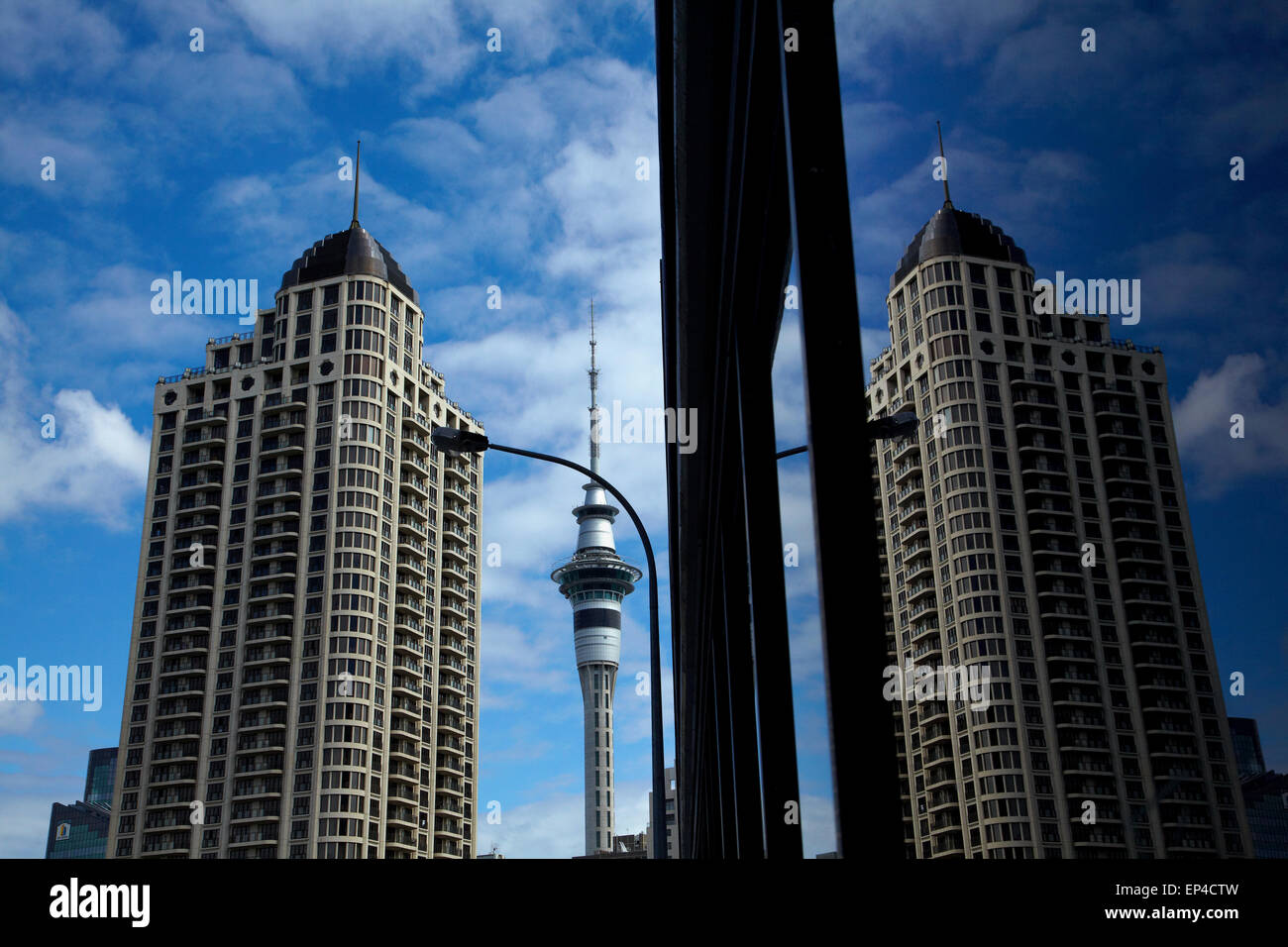 Skytower and high rise office buildings, Auckland CBD, North Island ...