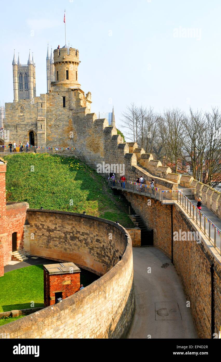 Lincoln, UK - April 9, 2015: Lincoln Castle is a major castle ...