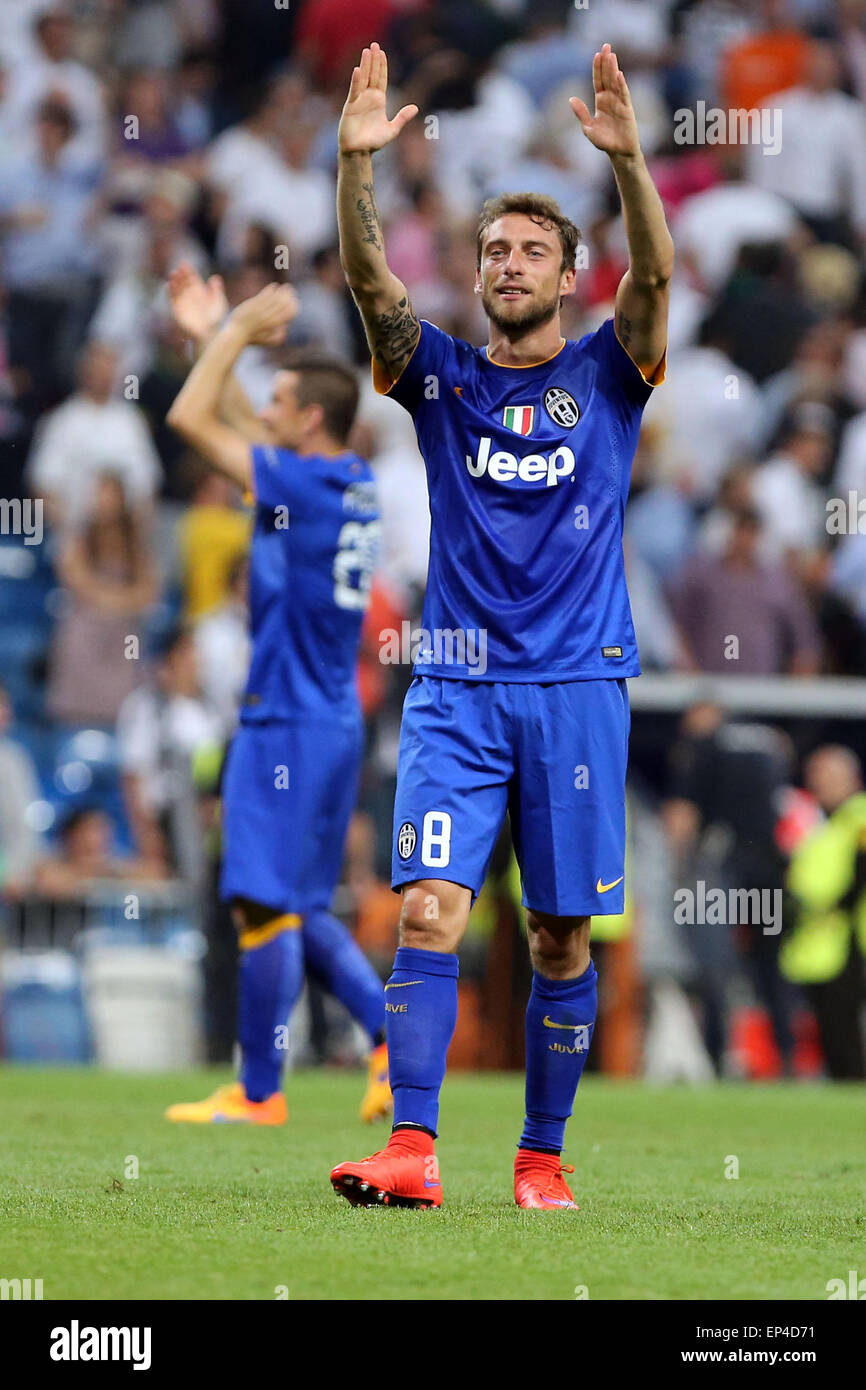 Madrid, Spain. 13th May, 2015. CLAUDIO MARCHISIO of Juventus celebrates ...