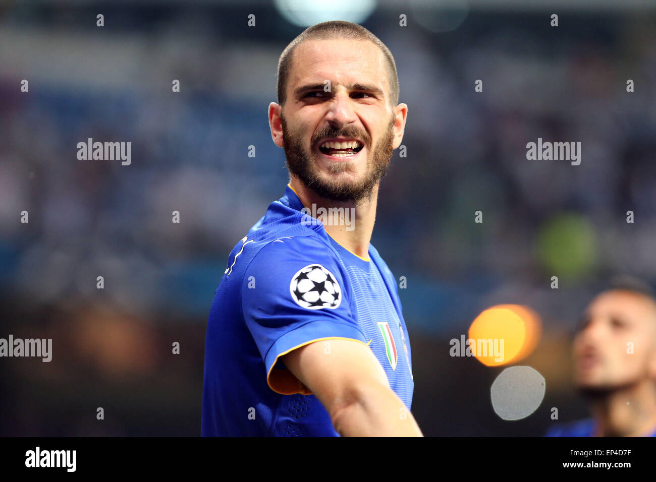 Madrid, Spain. 13th May, 2015. LEONARDO BONUCCI of Juventus celebrates ...