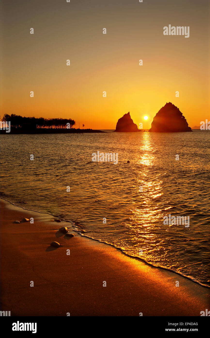 Sunset at Avlonas beach, very close to Myrina town, Lemnos (Limnos ...
