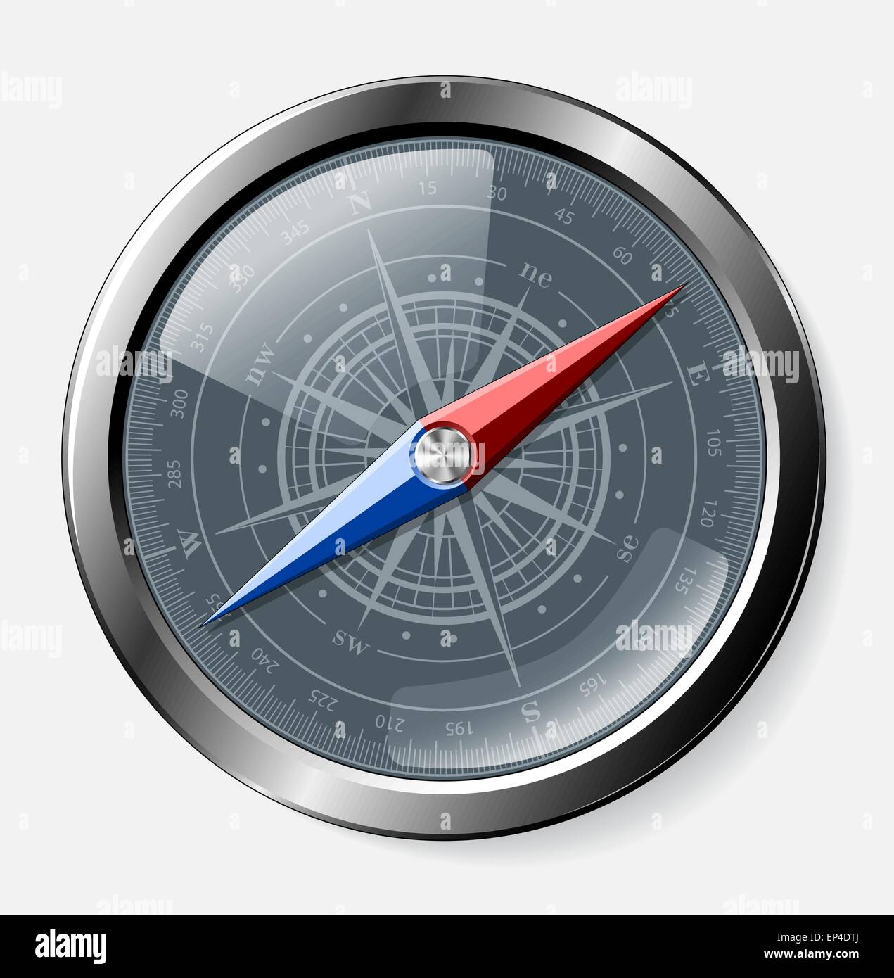 Steel detailed compass over grey background. Vector eps10 Stock Vector ...