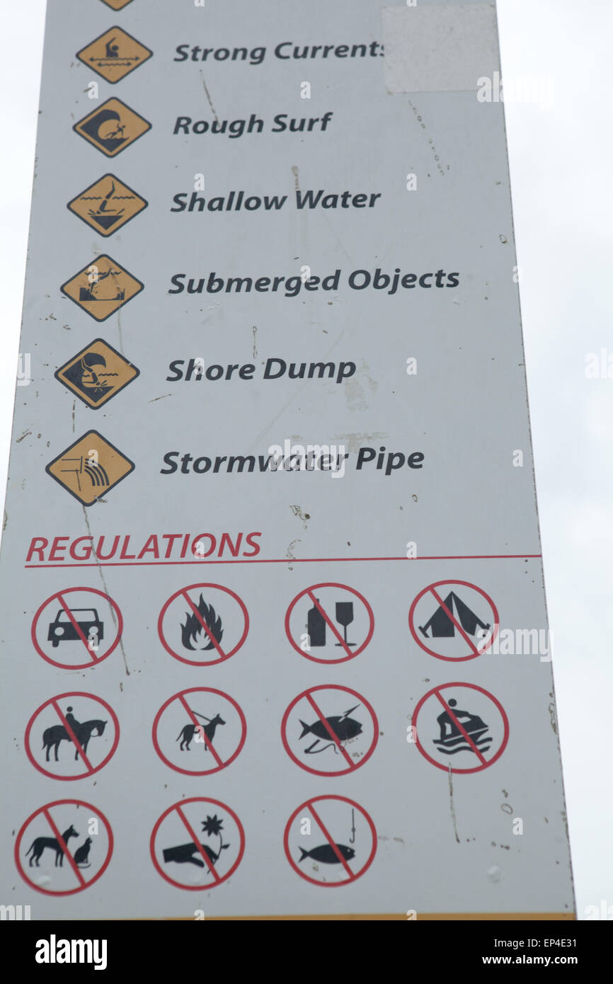 Beach warning signage australia hi-res stock photography and images - Alamy