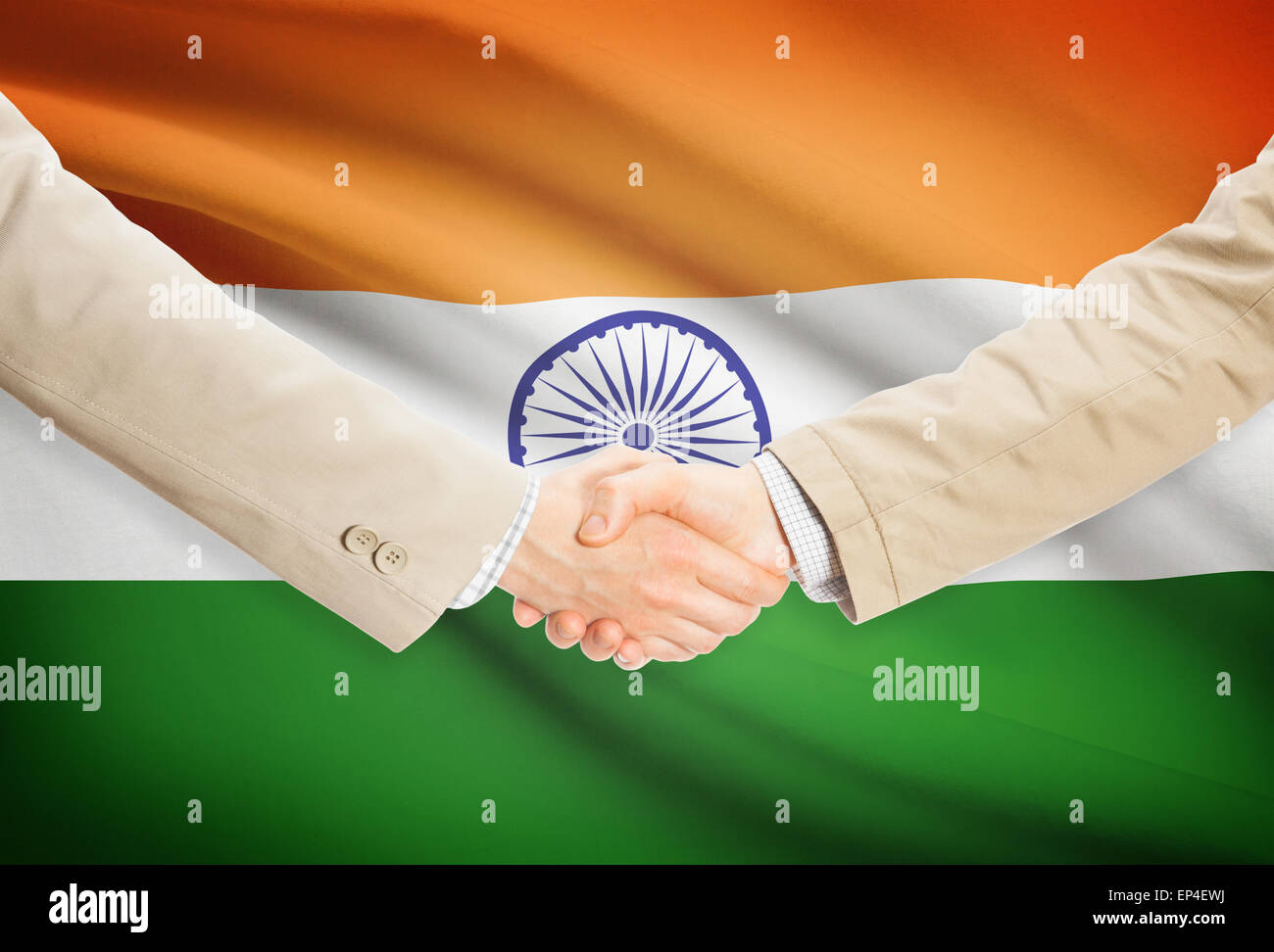 India flag handshake hi-res stock photography and images - Alamy