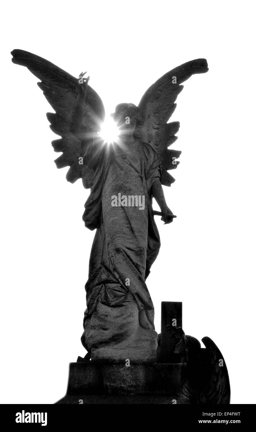 Close up of stone angel in the cemetery Stock Photo - Alamy