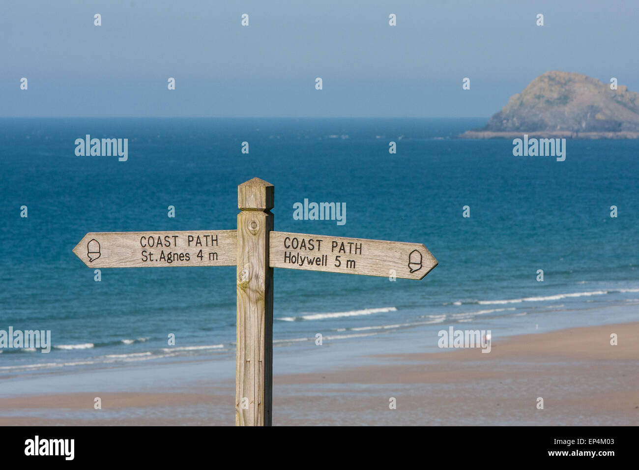 Signpost on South West Coast Path, Britain's longest footpath and a ...