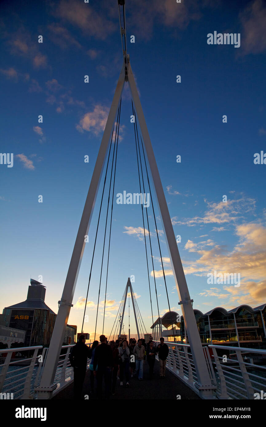 Wynyard Crossing bridge between Viaduct Harbour and Wynyard Quarter ...