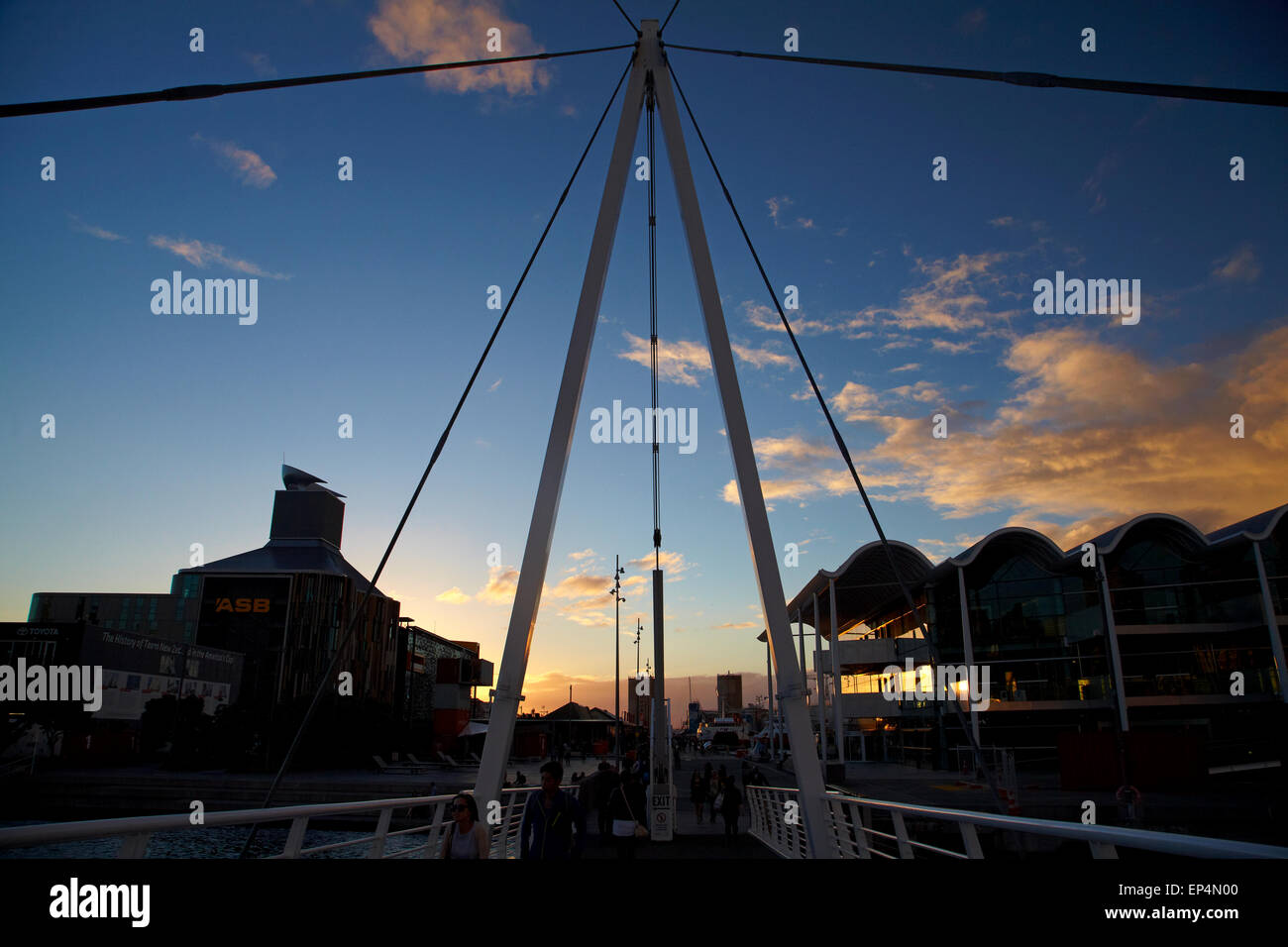 Wynyard Crossing bridge between Viaduct Harbour and Wynyard Quarter ...