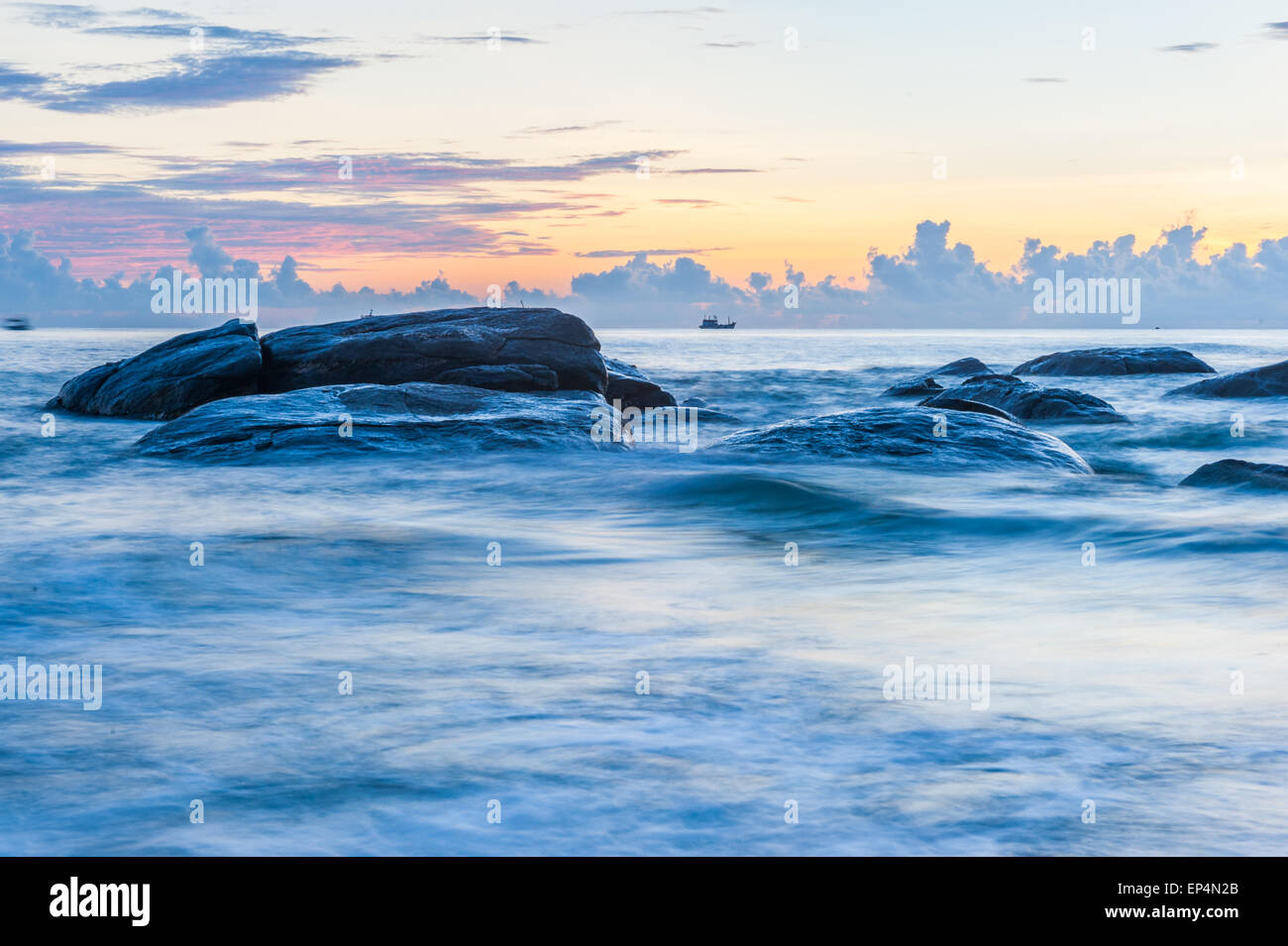 Two little boat in the sea Stock Photo - Alamy