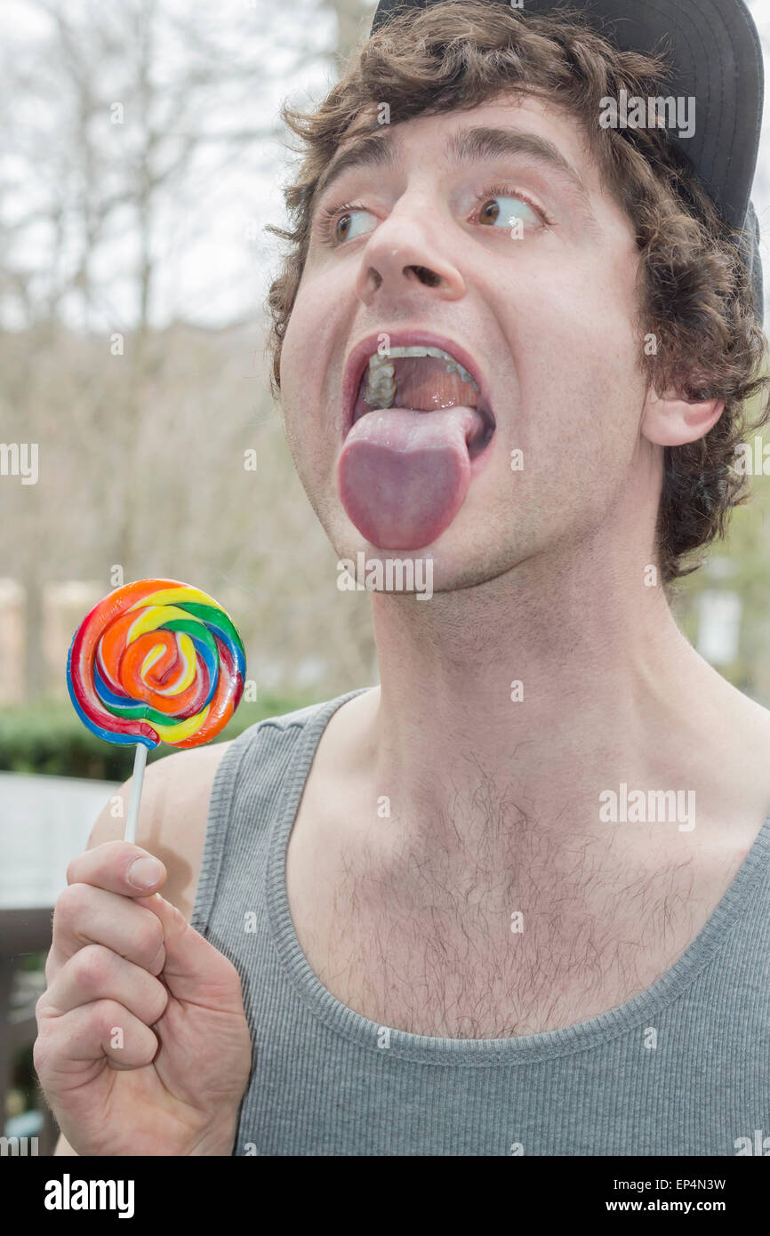 Tongue out drooling hi-res stock photography and images - Alamy