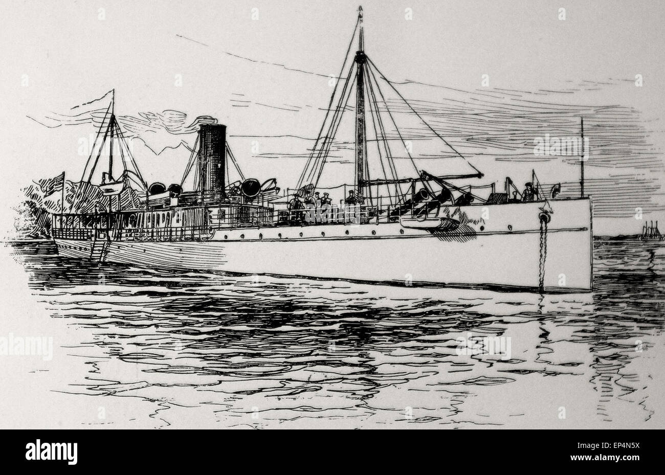 The United States Dynamite Gun Vessel Vesuvius at the time of the ...