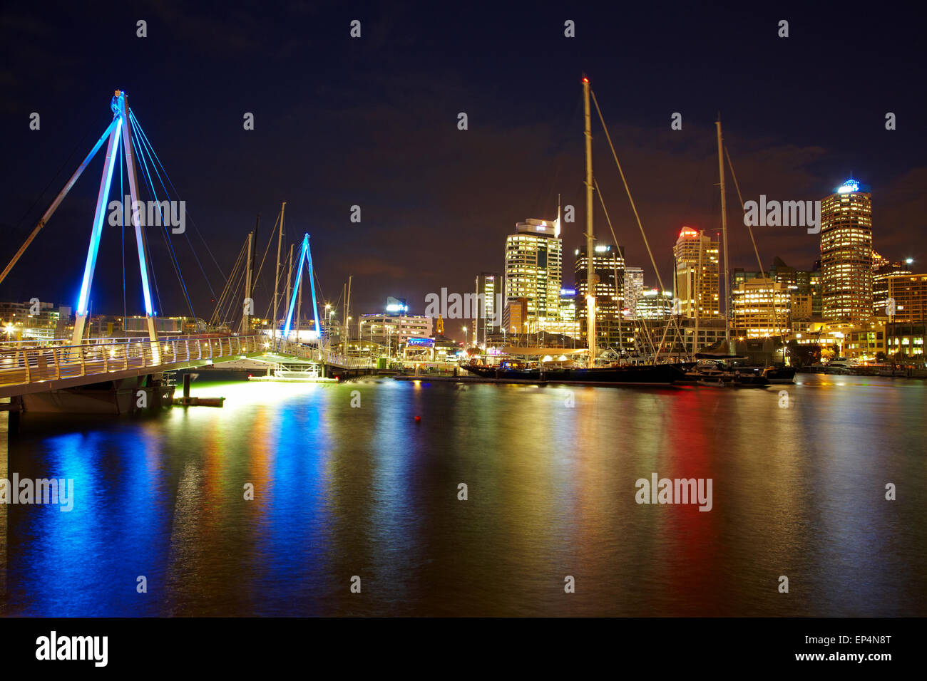 Wynyard Crossing bridge and CBD, Auckland waterfront, North Island, New ...