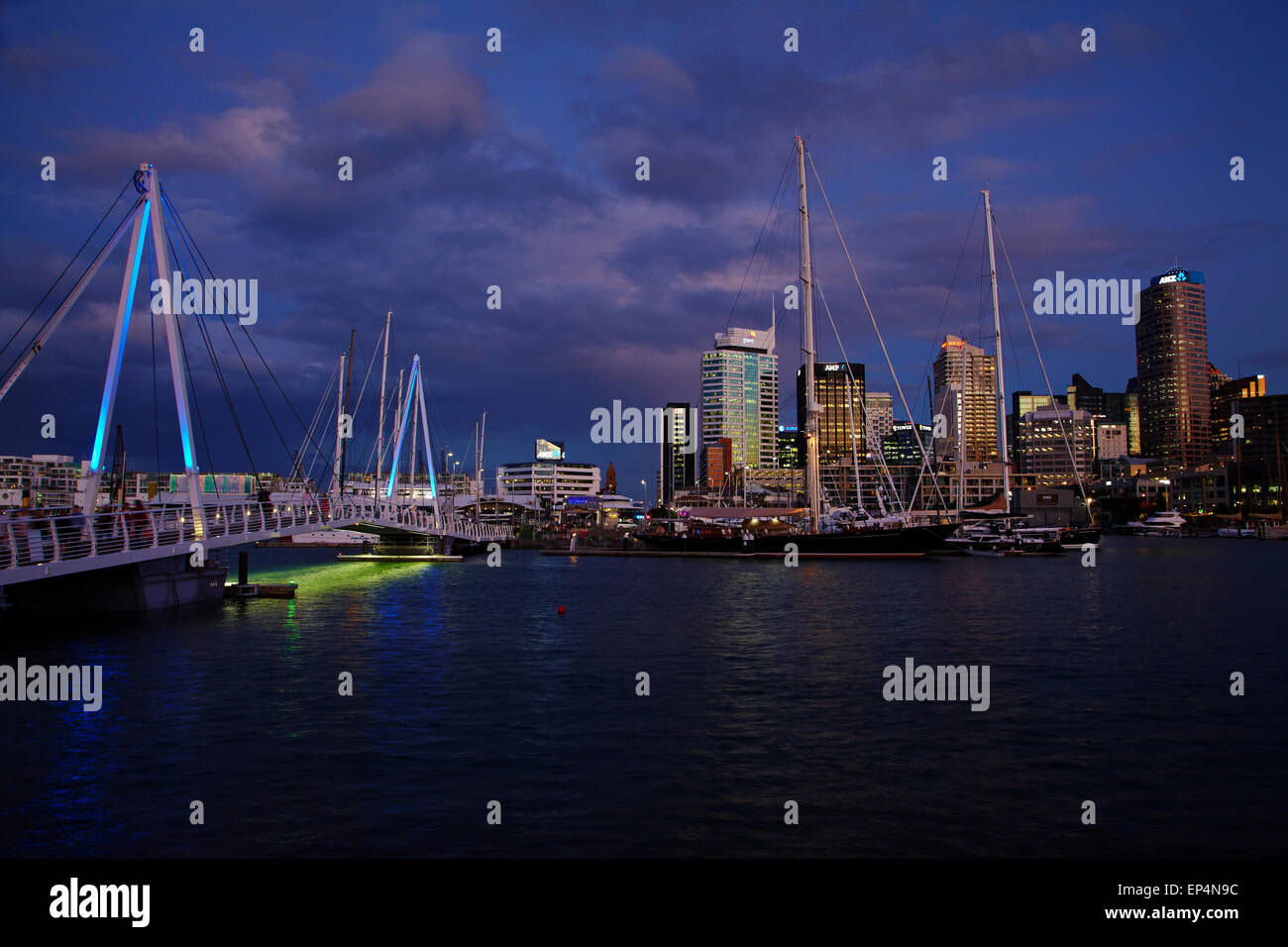Wynyard Crossing bridge between Viaduct Harbour and Wynyard Quarter ...