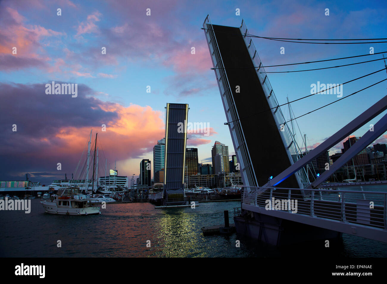 Wynyard Crossing bridge between Viaduct Harbour and Wynyard Quarter ...