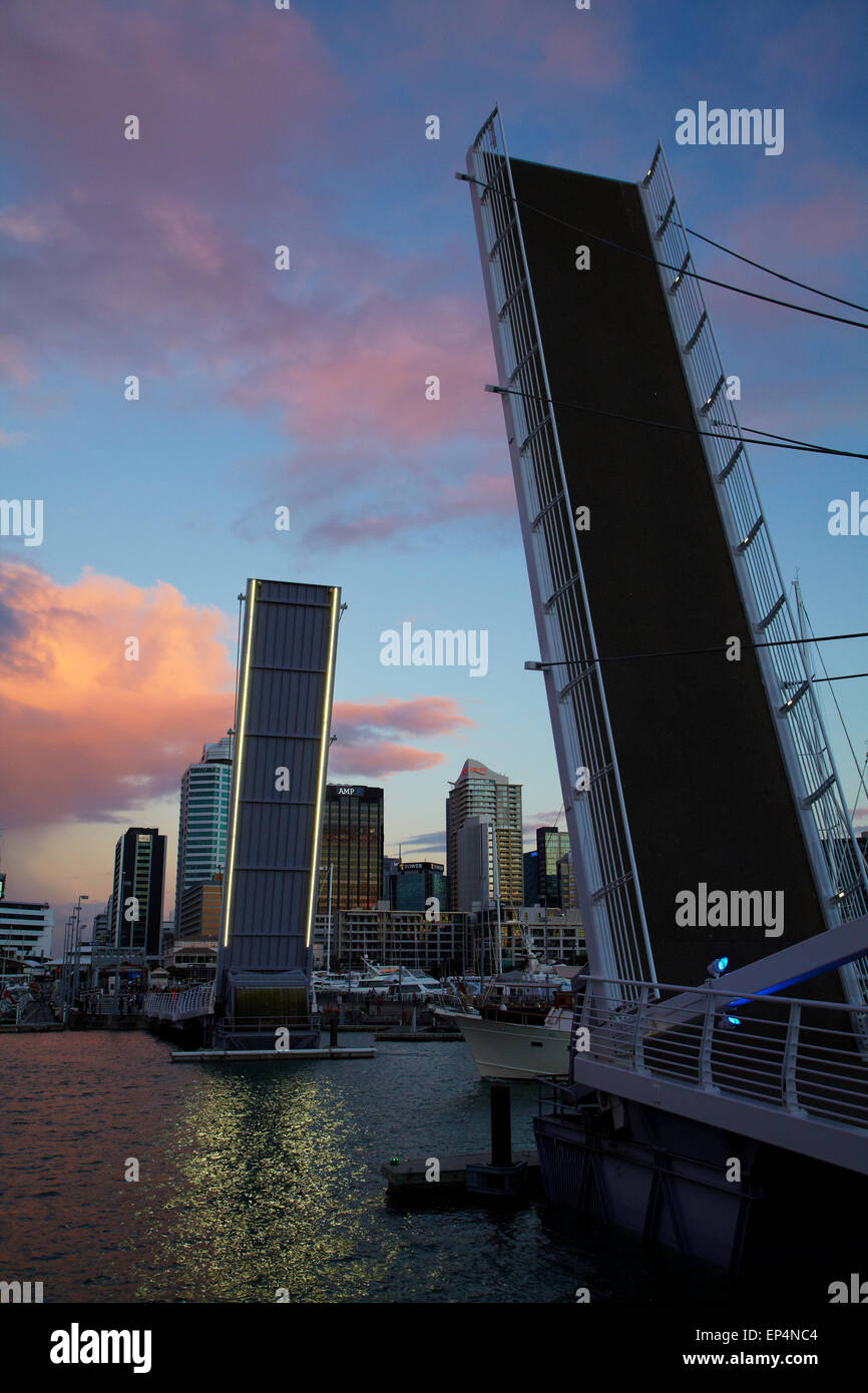 Wynyard Crossing bridge between Viaduct Harbour and Wynyard Quarter ...
