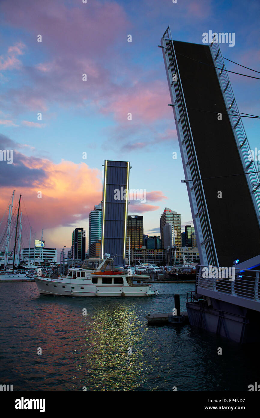 Wynyard Crossing bridge between Viaduct Harbour and Wynyard Quarter ...