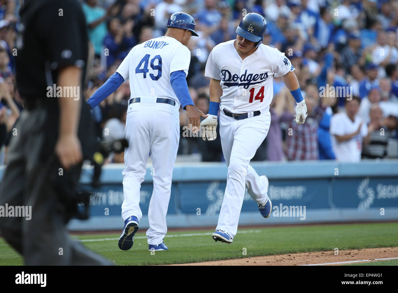 Los Angeles, CA, USA. 13th May, 2015. Los Angeles Dodgers left fielder ...