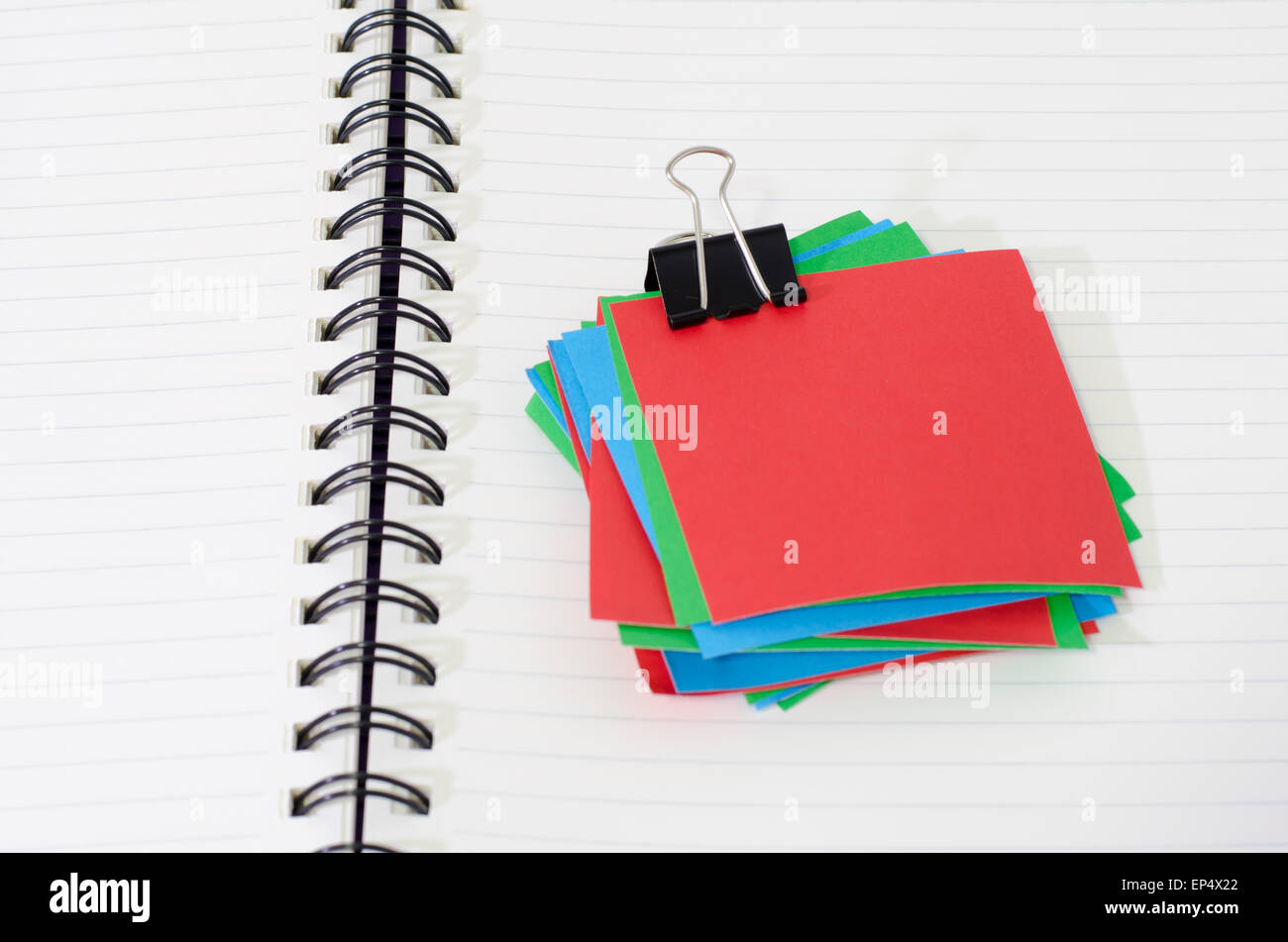 group of colorful paper note with notebook Stock Photo - Alamy