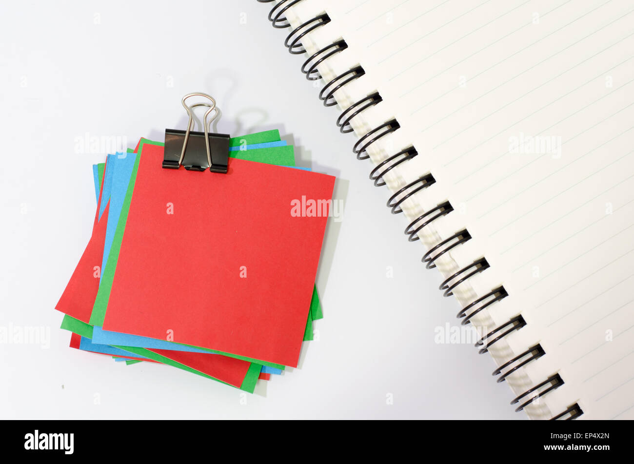group of colorful paper note with notebook Stock Photo - Alamy