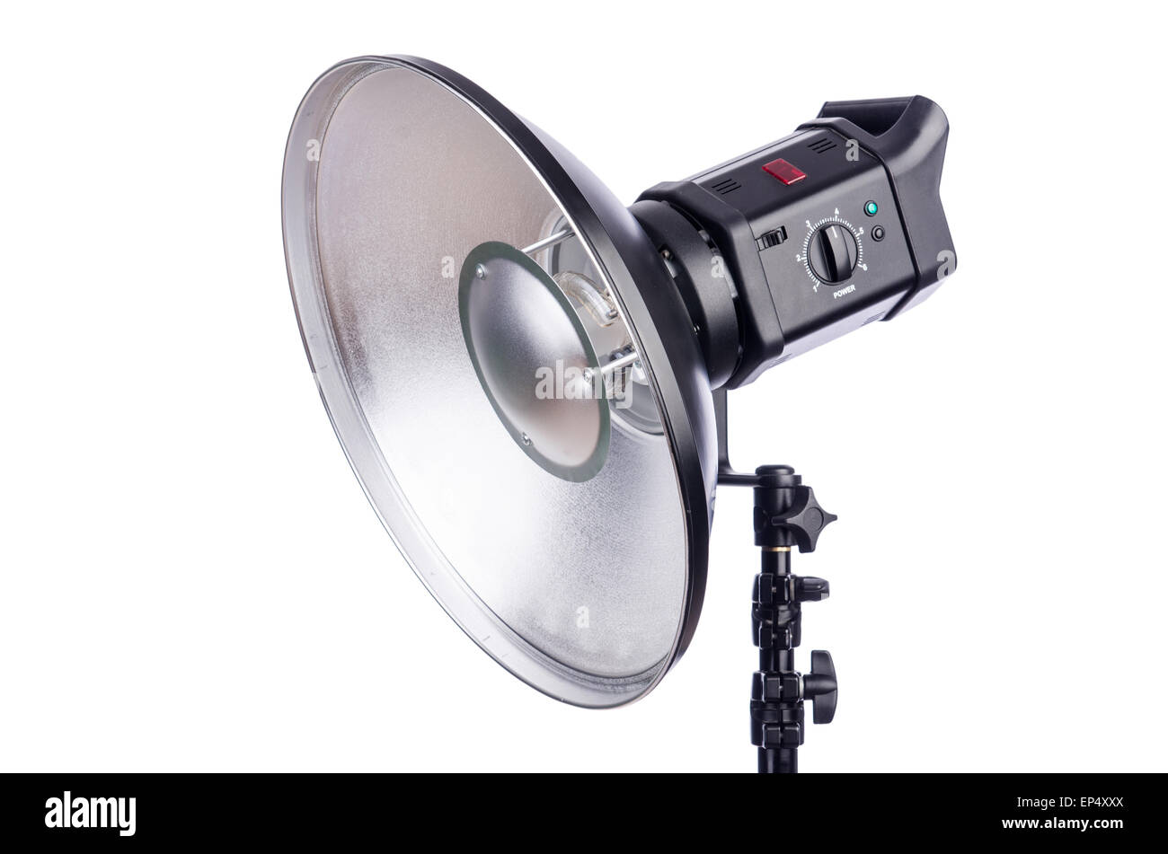 Studio light stand isolated on the white Stock Photo - Alamy