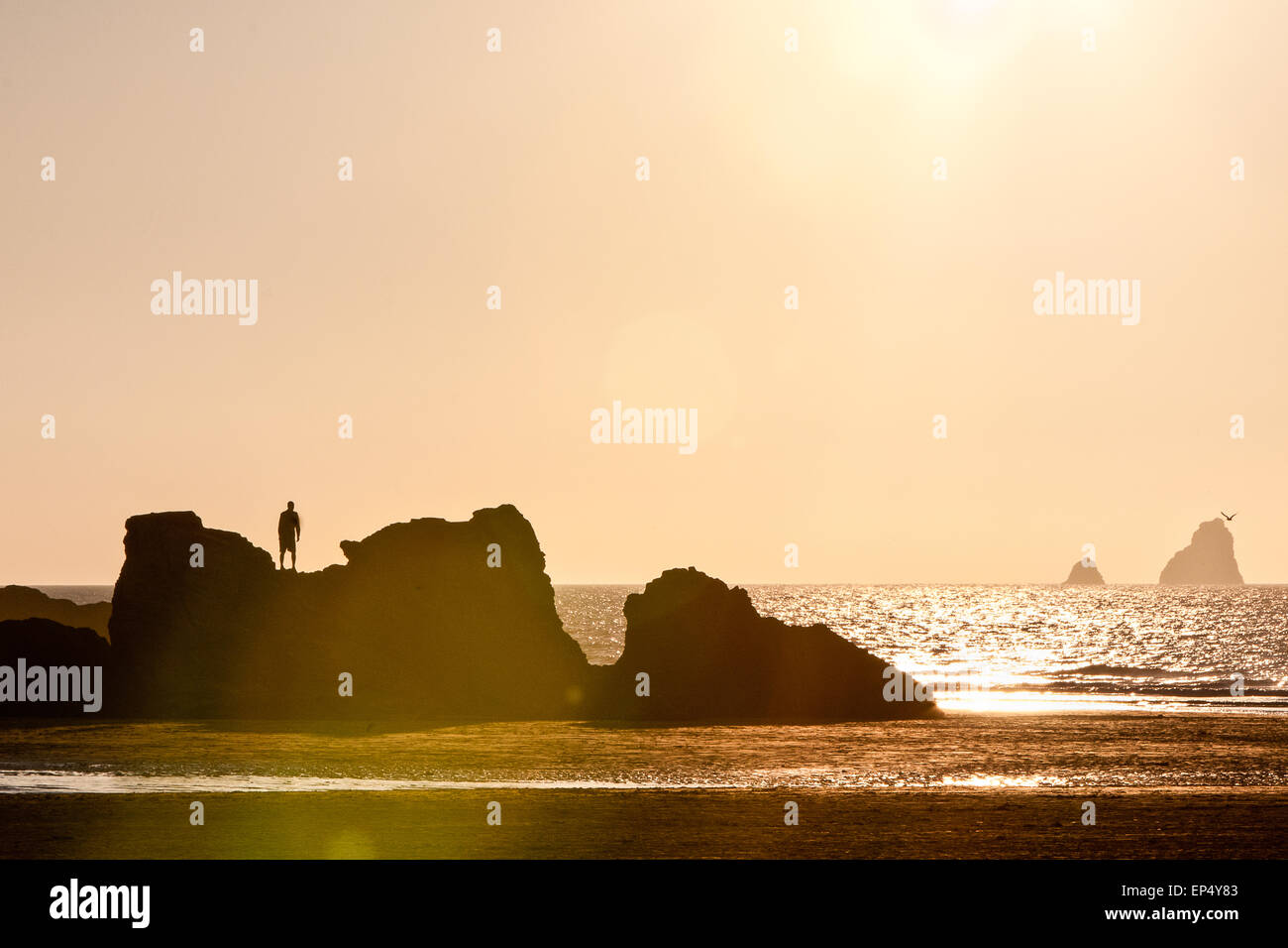 At Perran Sands beach at Perranporth, a popular seaside / surfing ...