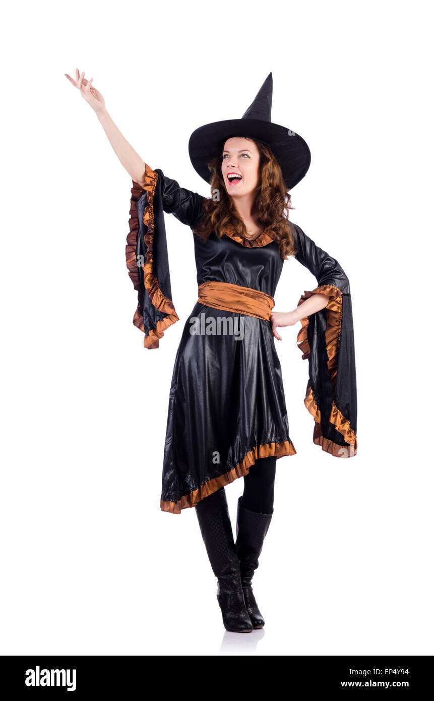 Witch isolated on the white background Stock Photo - Alamy