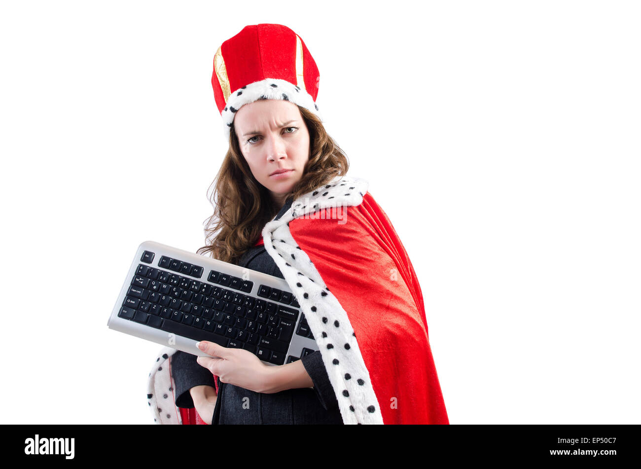 Woman queen in funny concept Stock Photo - Alamy