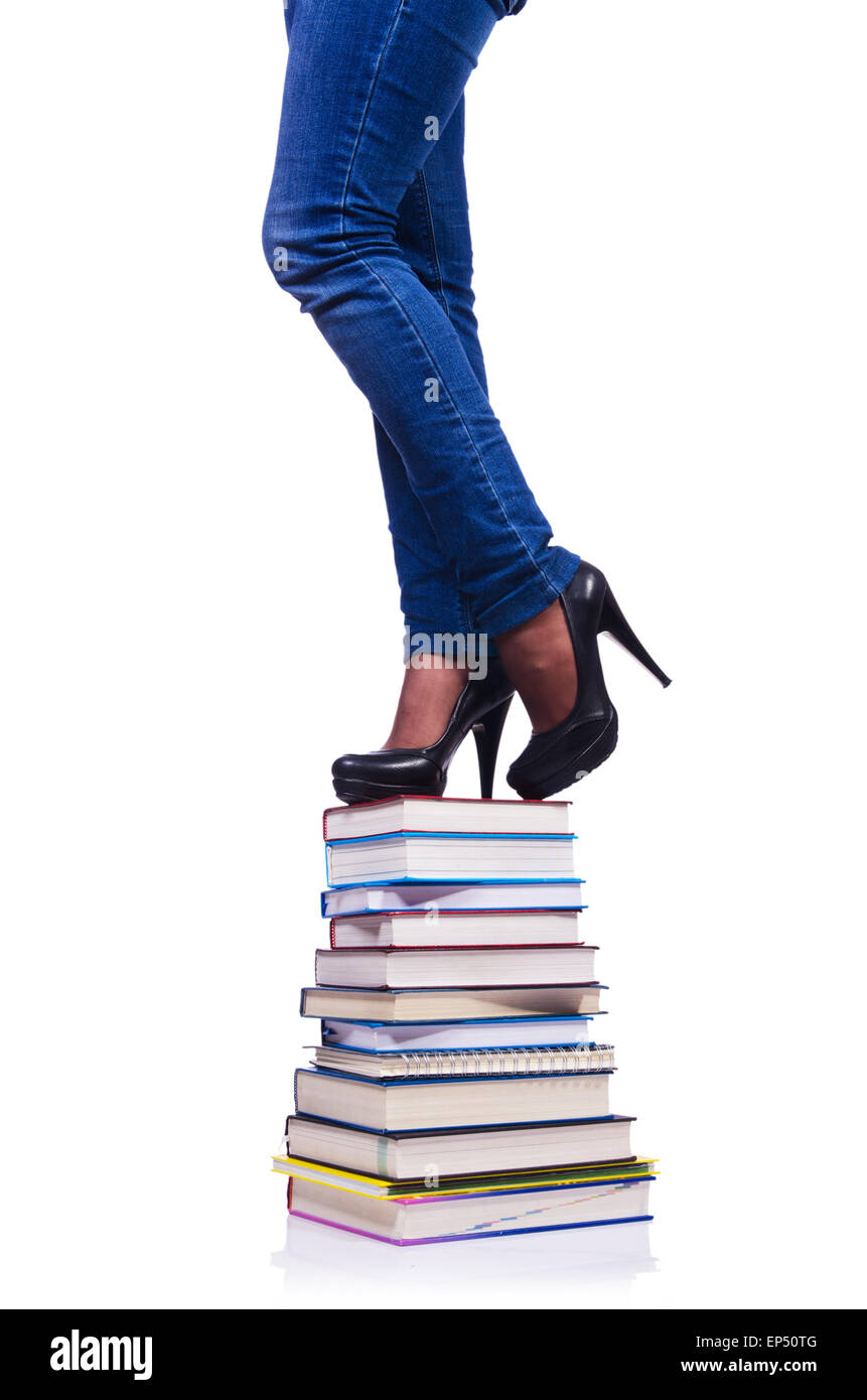 Climbing the steps of knowledge - education concept Stock Photo - Alamy