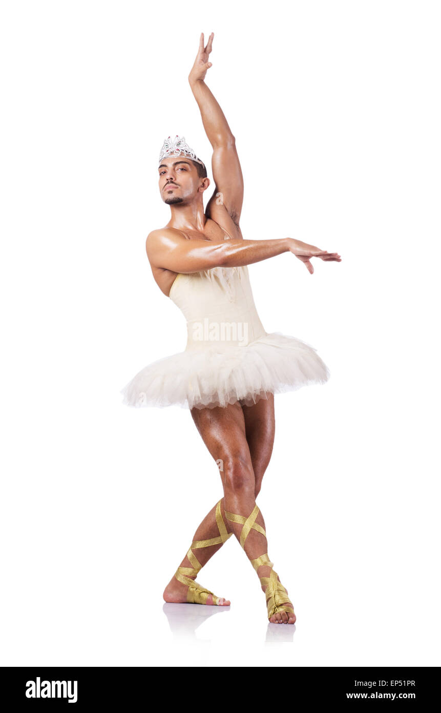Muscular ballet performer in funny concept Stock Photo - Alamy