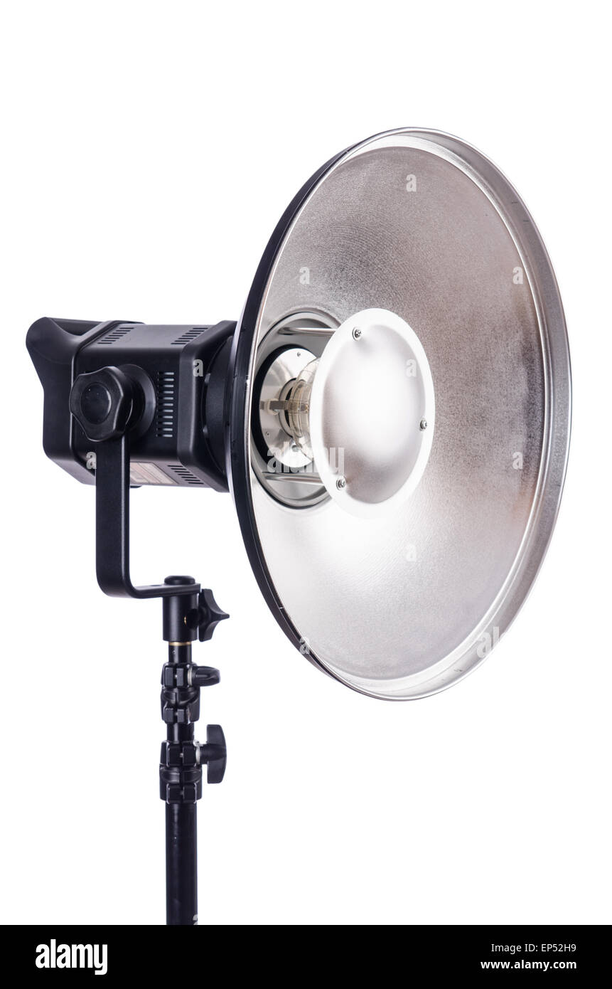Studio light stand isolated on the white Stock Photo - Alamy