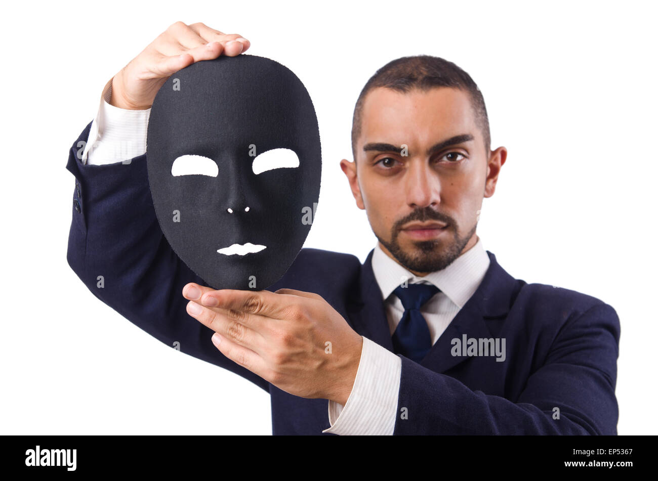 Man with mask isolated on white Stock Photo - Alamy