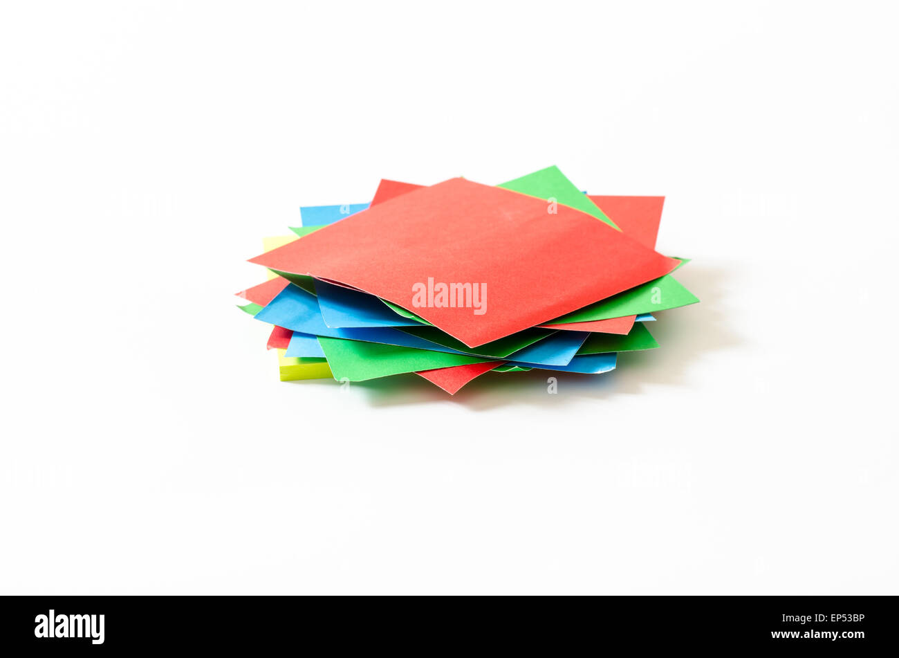 group of colorful paper note on a white background Stock Photo - Alamy