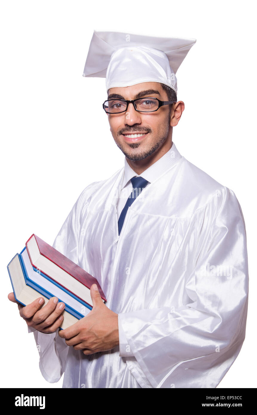 Young male student isolated on white Stock Photo - Alamy