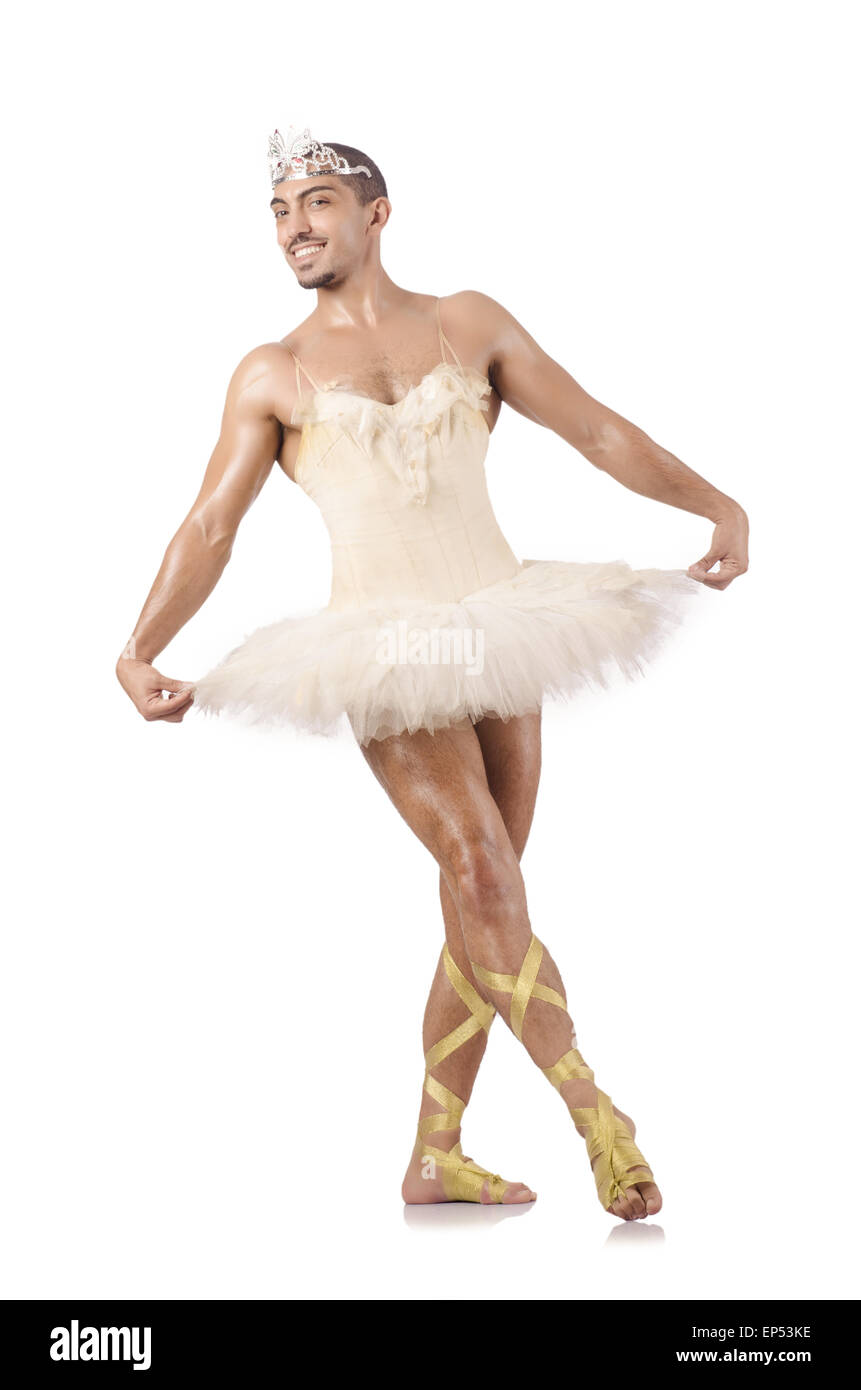 Man in ballet tutu isolated on white Stock Photo - Alamy