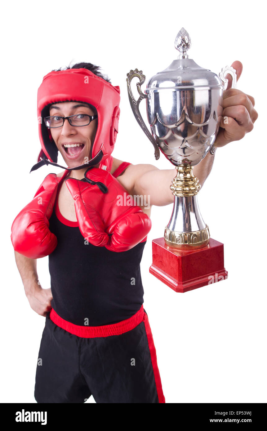 Funny boxer isolated on the white background Stock Photo - Alamy