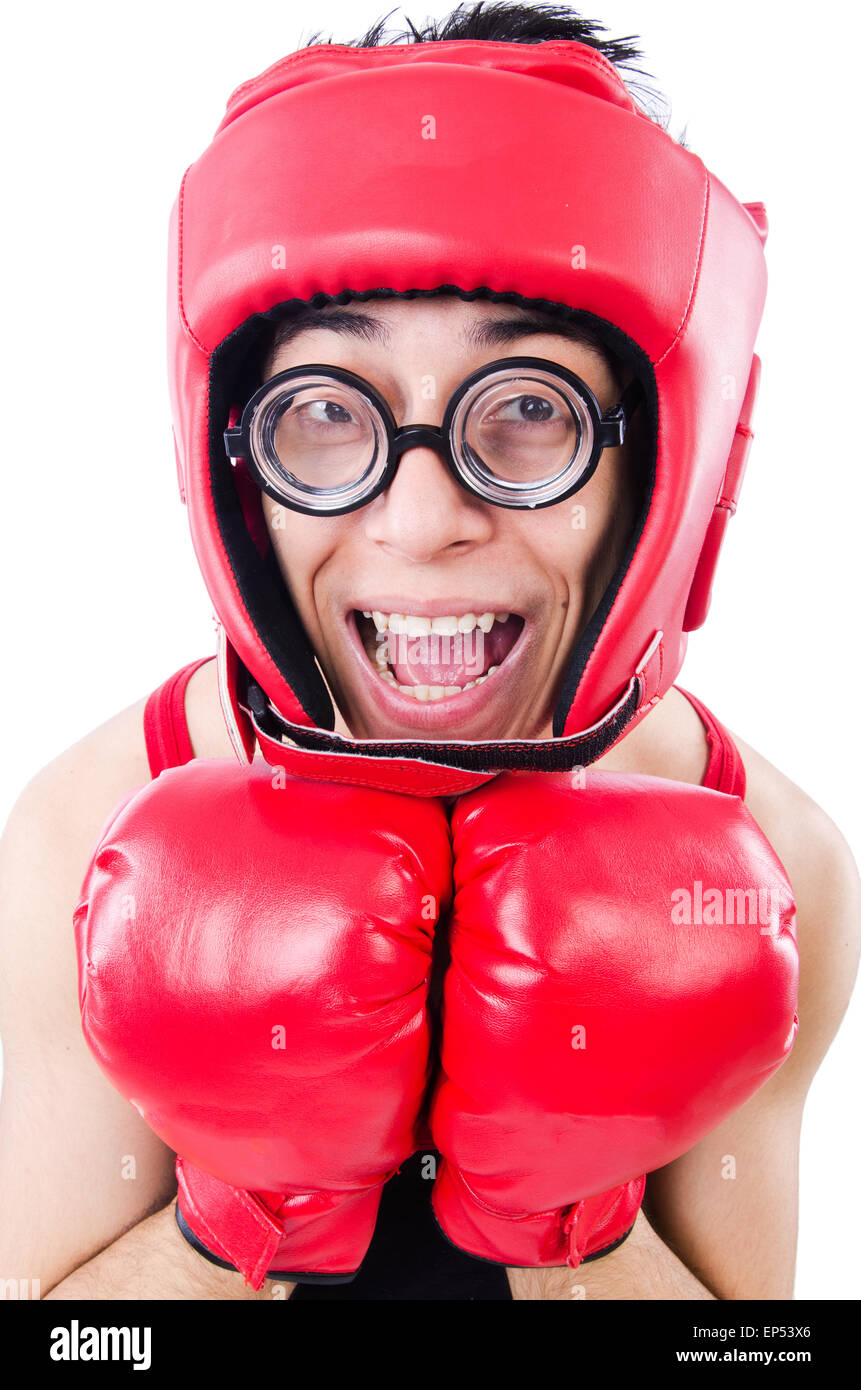 Funny boxer isolated on the white background Stock Photo - Alamy