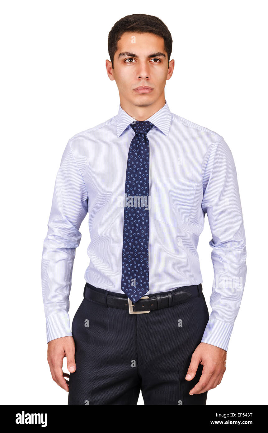 Male model with shirt isolated on white Stock Photo - Alamy