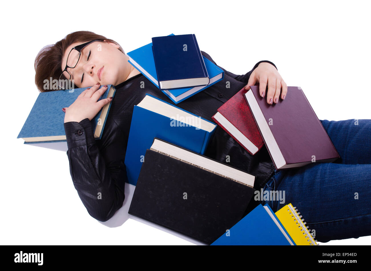 Student with books isolated on white Stock Photo - Alamy