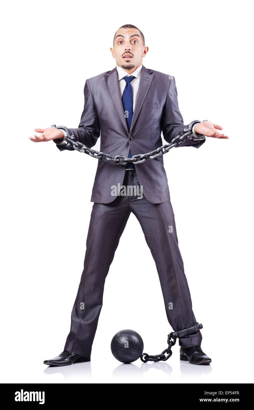 Young businessman cuffs isolated Cut Out Stock Images & Pictures - Alamy