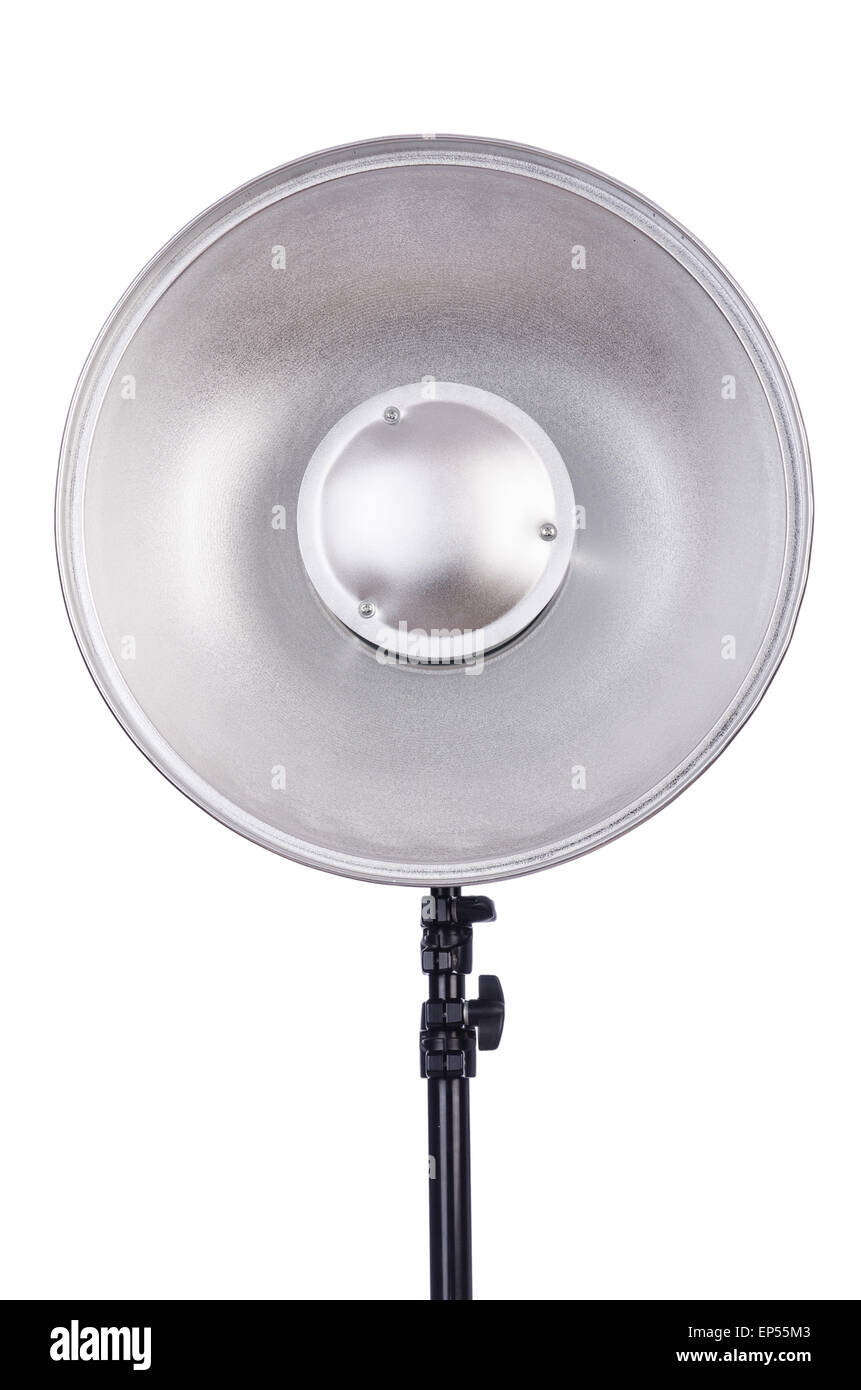 Studio light stand isolated on the white Stock Photo - Alamy