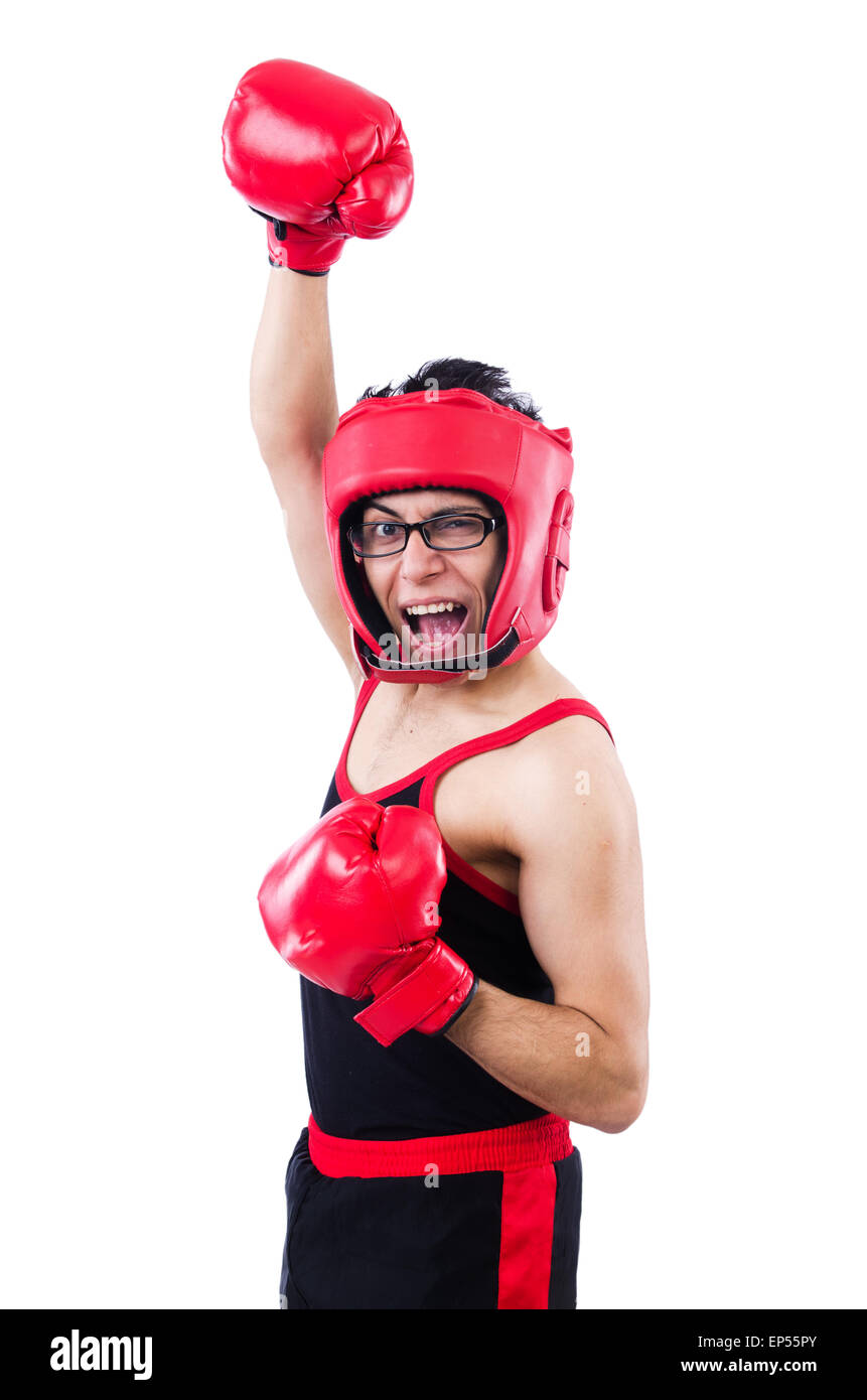 Funny boxer isolated on the white background Stock Photo - Alamy