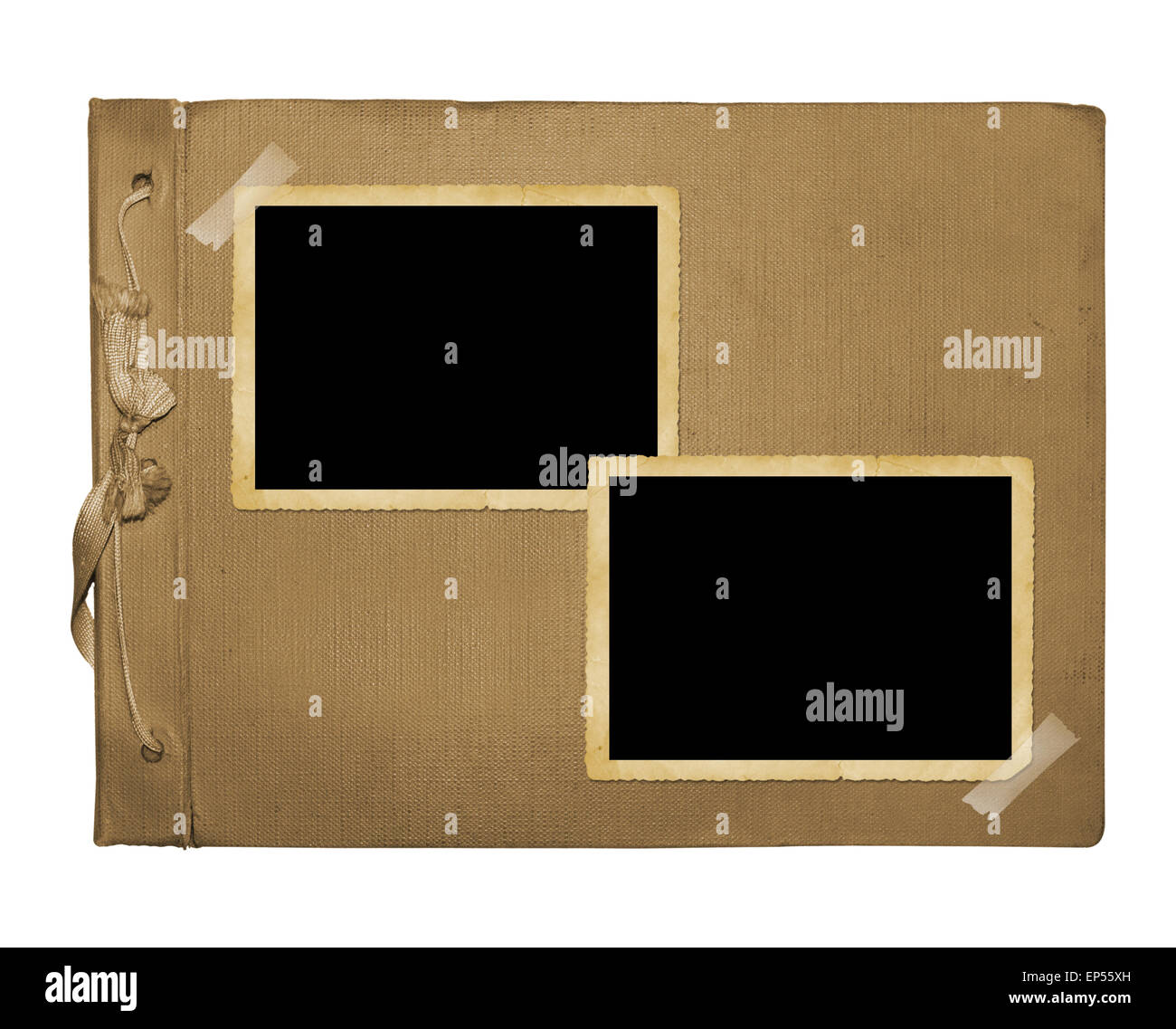 Vintage photoalbum for photos on white isolated background Stock Photo ...