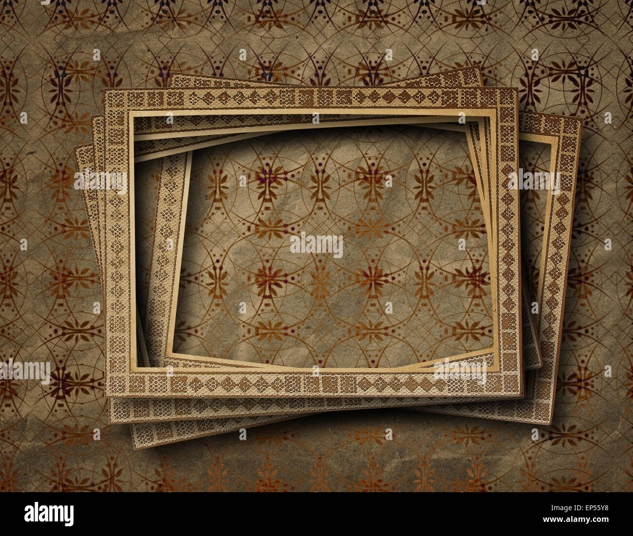 Old grunge frames on the ancient paper background Stock Photo - Alamy