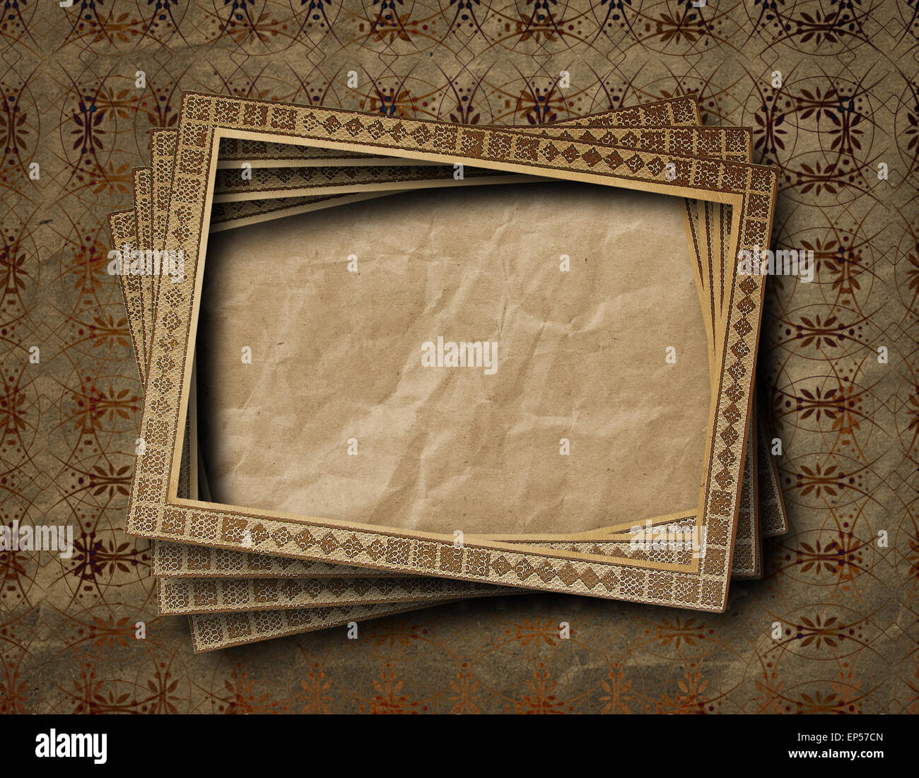 Old grunge frames on the ancient paper background Stock Photo - Alamy