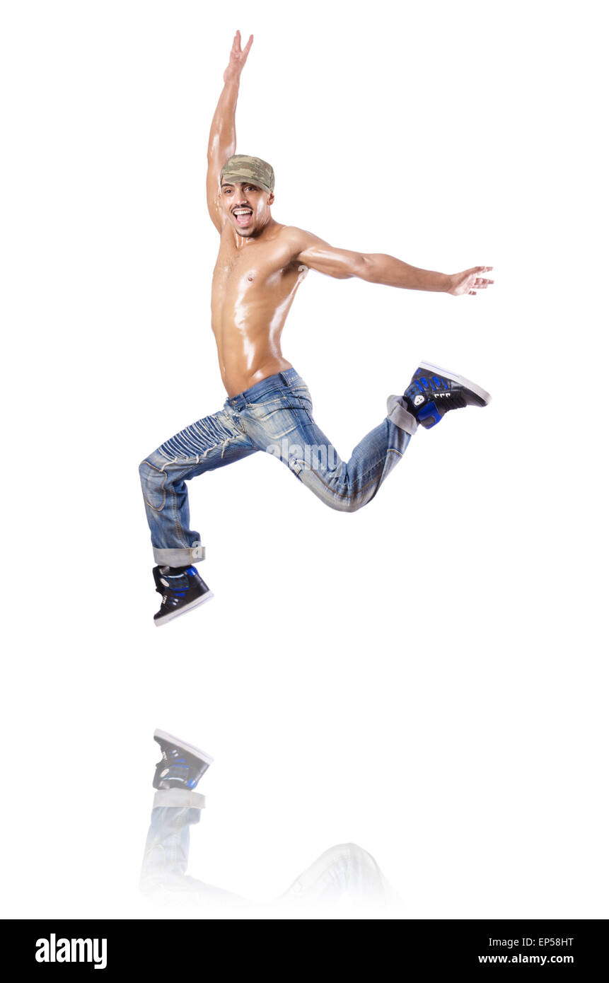 Dancer dancing dances isolated on white Stock Photo - Alamy