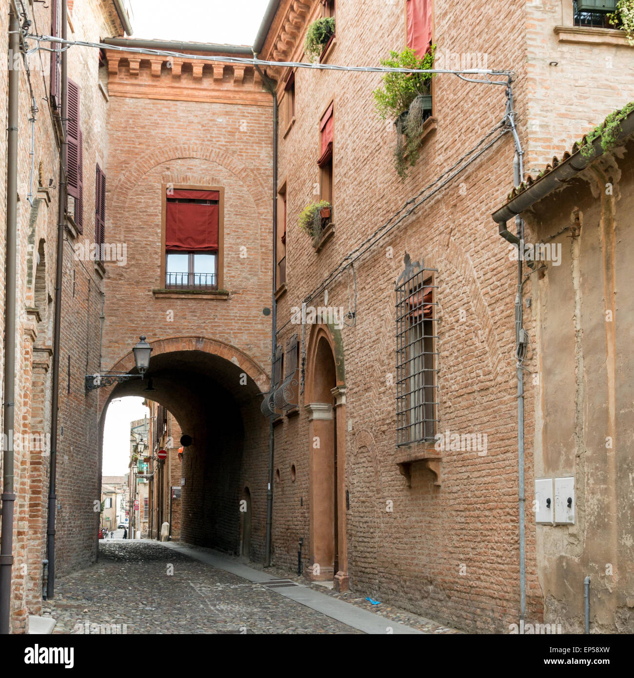 Beautiful architecture in the downtown of Ferrara Stock Photo - Alamy