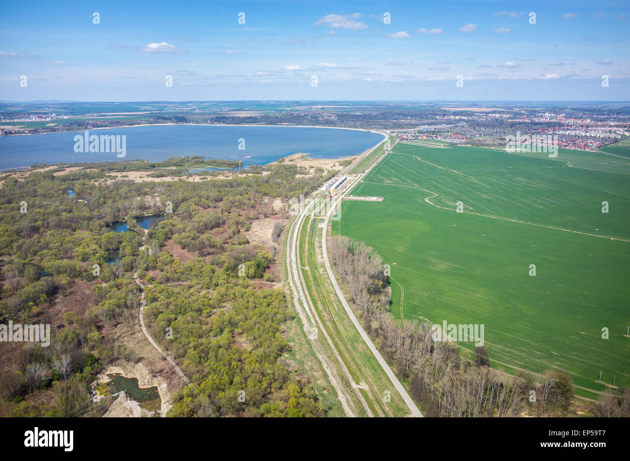 Aerial view of the lake and city of Nysa Poland Stock Photo - Alamy
