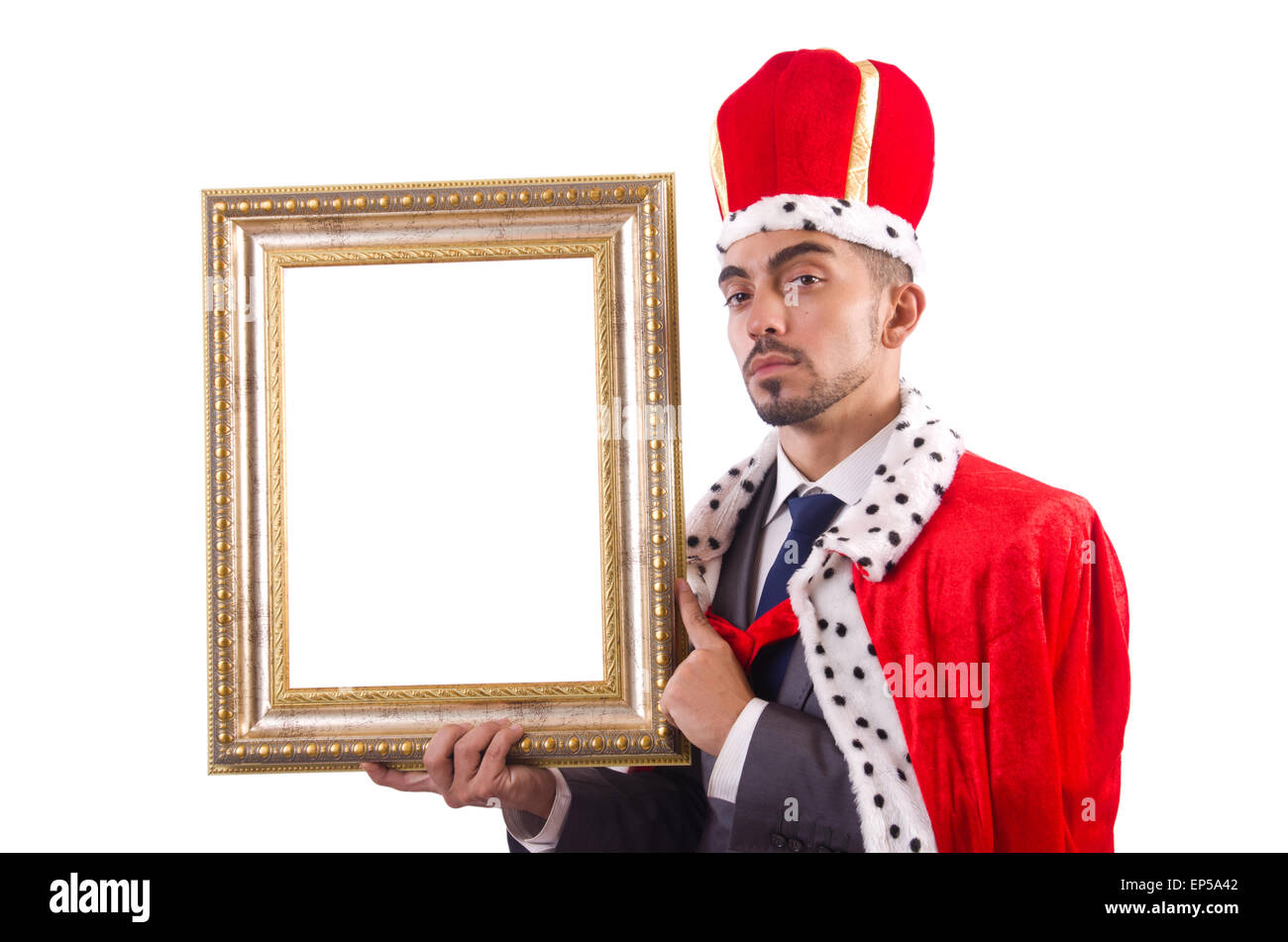 King with picture frame on white Stock Photo - Alamy