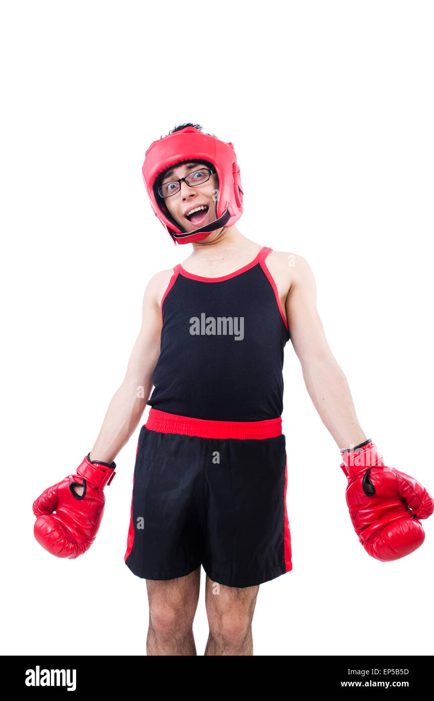 Funny boxer isolated on the white background Stock Photo - Alamy